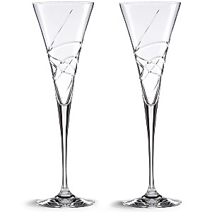 Lenox Adorn Crystal 2-Piece Toasting Flute Set, 2 Count, Clear, 7oz