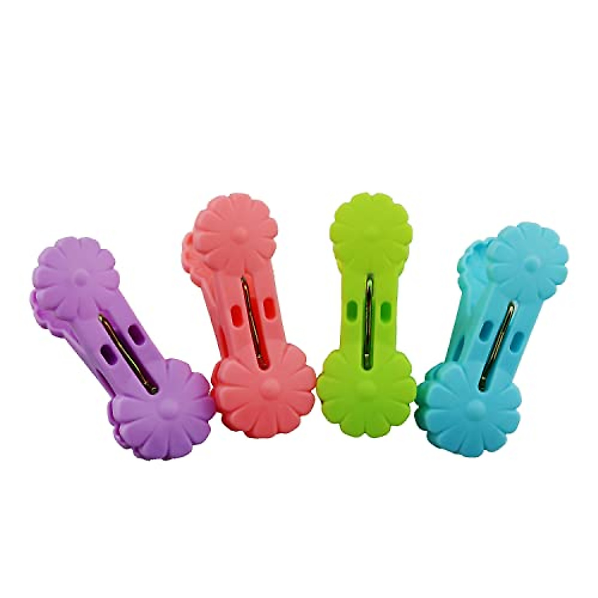 HSCGIN 24pcs Flower Shape Clothes Clips 60x15mm Windproof Photo Paper Pegs Craft Clips for Cloth Drying Hanging Clothespins