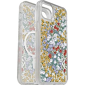 OtterBox Symmetry Series+ Clear Antimicrobial Case with Magsafe for iPhone 14 Plus (Only) - Non-Retail Packaging - Flower Fields (Graphic)
