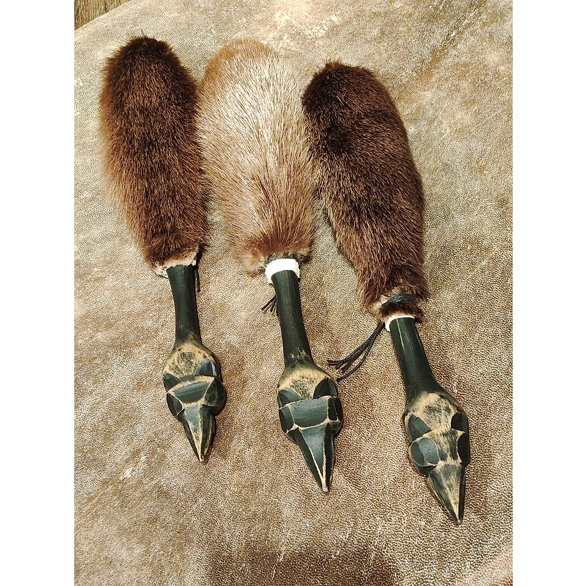 Beater Shamanic Black for tambourine Siberian Shamanic Drum Frame drum Mallet Handcrafted