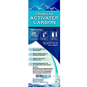 Ronaqua Granular Activated Carbon Water Filter Cartridge Well-Matched with WFPFC9001, AP117, GAC-10, FXUTC, GAC1 (4 Pack)