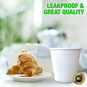 The FORKED, 200 Pack 6oz White Disposable Paper Cups For Hot/cold Beverage - Disposable and Recyclable White Paper Cups for Office, Party and Kitchen Use