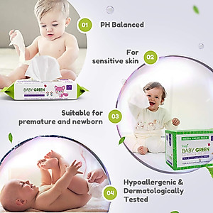 Biodegradable Baby Wipes Natural Perfume – Pack (6 Packs of 72) 432 – 99% Pure Water Plastic Free Moist Newborn Diaper Wipes, Wet Wipe for Babies & Adults Sensitive Skin