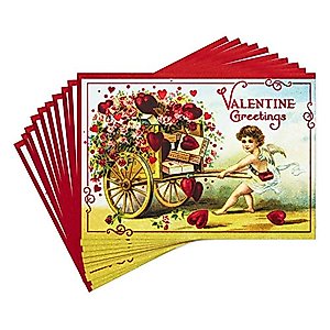 Hallmark Pack of Vintage Valentines Day Cards, Valentine Greetings (10 Valentine's Day Cards with Envelopes)
