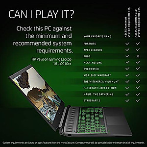 HP Pavilion Gaming 16 Laptop PC, NVIDIA GeForce GTX 1650, Intel Core i5-10300H, 8GB DDR4 RAM, 512GB PCIe NVMe SSD, 16.1" Full HD, Windows 10 Home, Backlit Keyboard (16-a0010nr, Shadow Black)