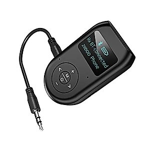 ZIIDOO Visible Bluetooth Transmitter and Receiver,4-in-1 Wireless Bluetooth Adapter with Display Screen,Low Latency Bluetooth 5.0 Audio Adapter for TV,PC,Car,Home Stereo System