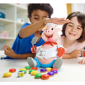 Goliath Pop The Pig - Bigger & Better - Belly-Busting Fun as You Feed Him Burgers and Watch His Belly Grow, Multi Color