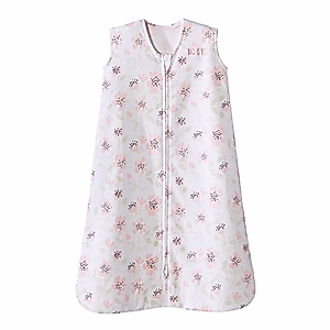 HALO Sleepsack, 100% Cotton Wearable Blanket, Swaddle Transition Sleeping Bag, TOG 0.5, Wildflower Blush, Large