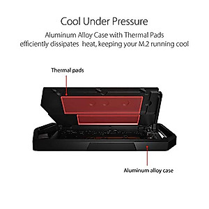 ASUS ROG STRIX Arion Aluminum Alloy M.2 NVMe SSD External Portable Enclosure Case Adapter, USB 3.2 Gen 2 Type-C (10 Gbps), USB-C to C and USB-C to A Cables, Fits PCIe 2280/2260/2242/2230 M Key/B+M Key