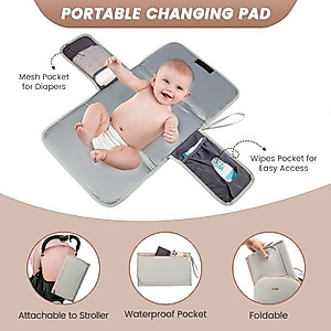 LOVEVOOK Diaper Bag Backpack, Quilted Baby Bag with Changing Pad & Pacifier Holder, Waterproof Travel Diaper Bags for Baby Boys Girls, Stylish and Large Capacity, Light Grey