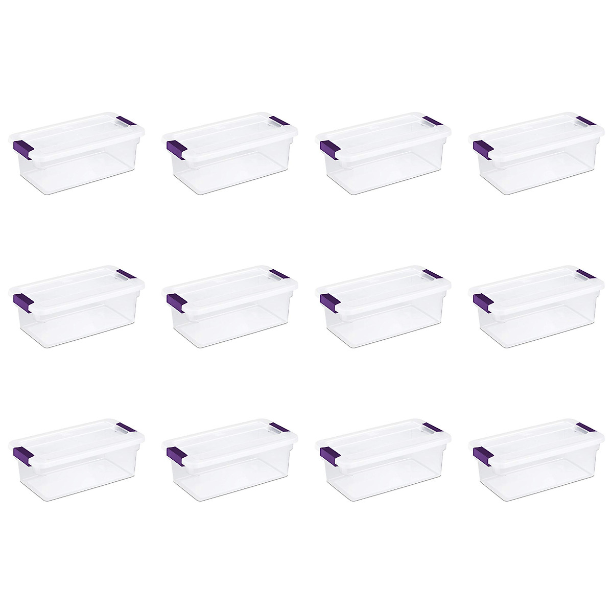 Sterilite Clear Storage Boxes with Latches Bundle (12-Pack)
