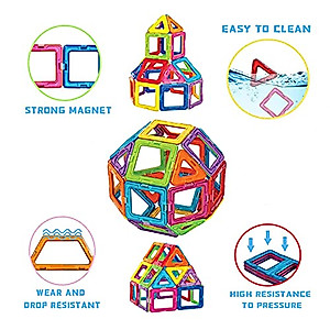 Rock Goldfish Magnetic Blocks Building Toys for Kids, Magnetic Tiles STEM Kit Educational Stacking Blocks Toys for Boys and Girls(X-24)