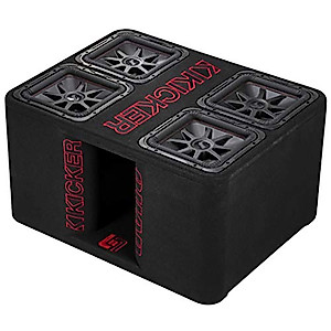 Kicker Bundle Compatible with Universal Vehicle 47QL7R12 12" Quad L7R 4800W Sub Box with HA-A1500.1 Amplifier and HA-AK0 1/0Ga Amp Install Kit