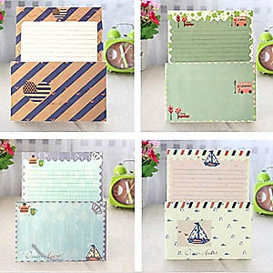 SCStyle 48Pcs Stationery set-32 Cute Lovely Kawaii Special Design Writing Stationery Paper with 16 pcs Envelopes
