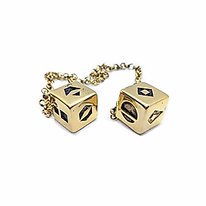 Smuggler's Dice Accurate Stainless Steel Gold Plated Deluxe Solo Dice - Antique