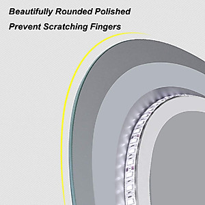 Bathroom Mirror Mirror,Illuminated LED Backlit, Wall Mounted Vanity Lighted Mirror, Bedroom/Living