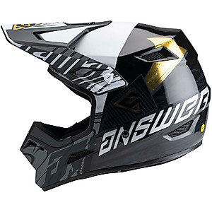 Answer Racing 447708 A23 AR3 Ronin Helmet: Black/White/Gold, 2XL