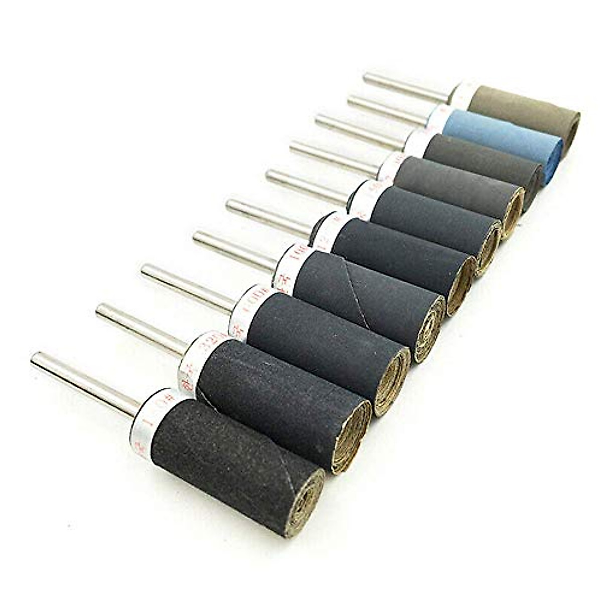 10 Pcs Sanding Drums Sleeves Sandpaper Bar Sander Accessories Rotary Kit Polishing Burr Stick Roller Sanding Tool 800 Grits