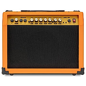 LyxPro 40 Watt Electric Guitar Amplifier | Solid State Studio Amp with 8” 4-Ohm Speaker, Custom EQ Controls, Drive, Delay, ¼” Passive/Active/Microphone Inputs, Aux in & Headphone Jack - Sunburst