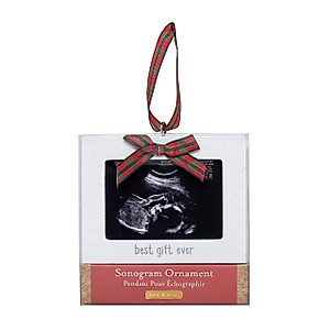 Kate & Milo Rustic Sonogram Christmas Tree Ornament, Baby Announcement Ornament, Ultrasound Picture Holiday Ornament, Baby's First Christmas, New and Expecting Parents Gift