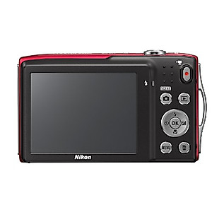 Nikon COOLPIX S3300 16 MP Digital Camera with 6x Zoom NIKKOR Glass Lens and 2.7-inch LCD (Red)