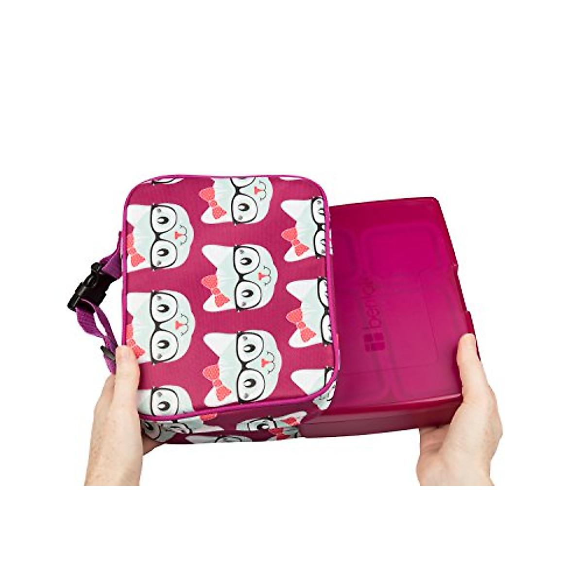 Bentology Lunch Box for Girls - Kids Insulated, Durable Lunchbox Tote Bag Fits Bento Boxes, Containers and Bottles, Back to School Lunch Sleeve Keeps Food Hotter or Colder Longer - Kitty