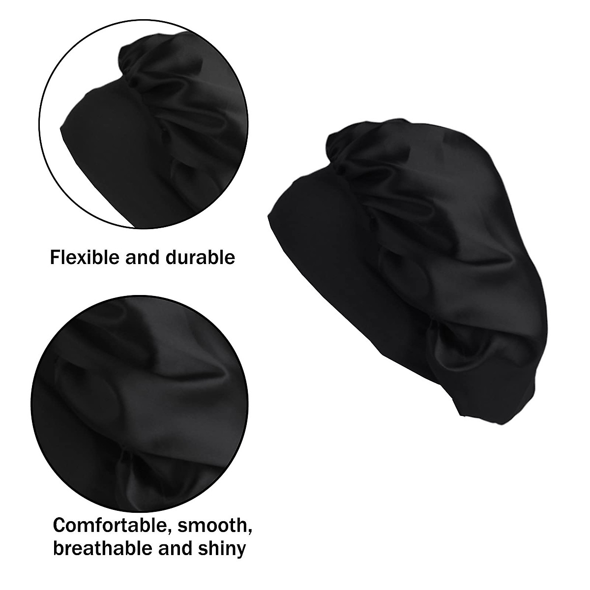 Satin Bonnet, Elastic Wide Band Sleeping Caps, Silk bonnet, Satin Hair Bonnet for Sleeping, Hair Bonnets for Curly Hair, Hat Night Sleeping,Gift for Birthday, Christmas, Thanksgiving, Valentine’s Day