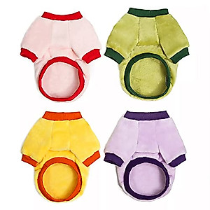 Puppy Dog Clothes Winter Sweater Warm, Flannel Velvet Pet Cat Cute Fruit Fleece Teddy Bichon Pomeranian Small Dog, Ideal Gift for Pet on Christmas (Large, Orange)