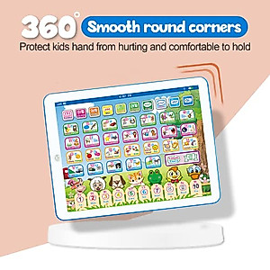 ZeenKind French & English Learning Tablet Toy for Kids 2 3 4 Years Old, Learn French Francais Alphabet Numbers Words Spelling, Interactive Bilingual Tablet Toys for Toddlers Babies