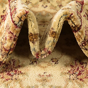 Rugs.com Aditi Collection Rug – 5' 3 Octagon Cream Low Rug Perfect for Living Rooms, Kitchens, Entryways