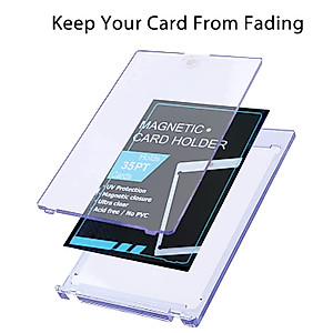 25 ct Magnetic Card Holder 35pt, Card case Holder for Trading Cards，Card Protectors Hard Plastic, Card Sleeves Display case for Baseball Card Sports Cards