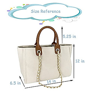 Hidora Women Canvas Handbag Purses Large Capacity Shoulder Bag For Ladies Daily Tote Bag（Beige）