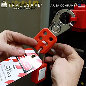 TRADESAFE Lock Out Tag Out Hasp - 1 inch Jaw Diameter Stainless Steel Lockout Hasp, Nylon Handle, Tamper-Proof and Impact-Resistant Loto Hasp, 6 Pack