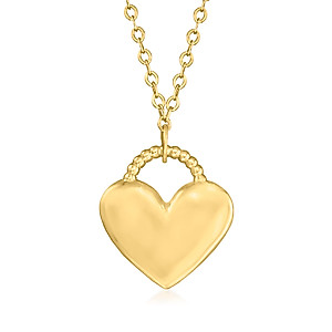Canaria Fine Jewelry Italian 10kt Yellow Gold Heart Necklace. 18 inches
