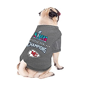 NFL 2023 Super Bowl LVII Championship Kansas City Chiefs Pet Tee Shirt, Durable Sporty Pet Tee, Small. *Limited Edition NFL Champ Dog T-Shirt. Licensed NFL Football Winning Shirt for Dogs & Cats