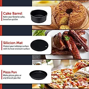 Ultrean Air Fryer Accessories, Set of 6 Fit All 5.8Qt, 6Qt Air Fryers, BPA Free, Non-Stick, Dishwasher Safe, XL