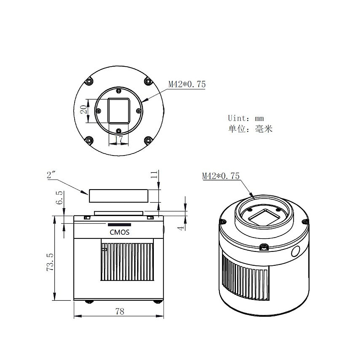 ZWO ASI533MC-P CMOS Color Cooled Astronomy Camera # ASI533MC-P