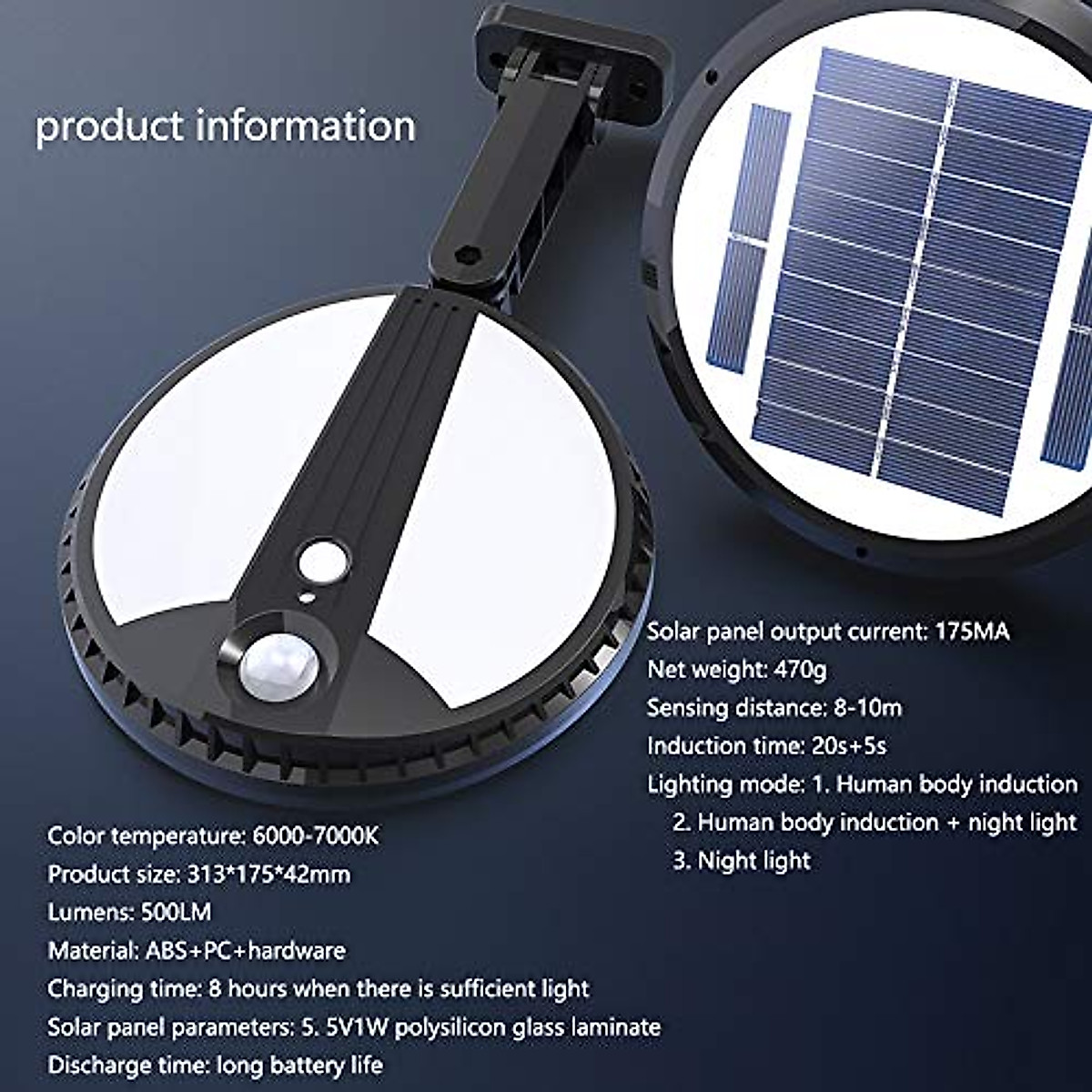 Solar Wall Light, LED Human Body Induction, Outdoor Waterproof Home Garden Light, Wall Road Lighting Street Light