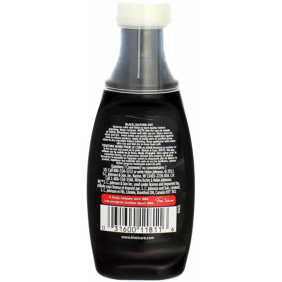 KIWI Leather Dye Restorer | For Shoes, Boots, Furniture, Jacket, Briefcase and More | Black | Includes Sponge Applicator