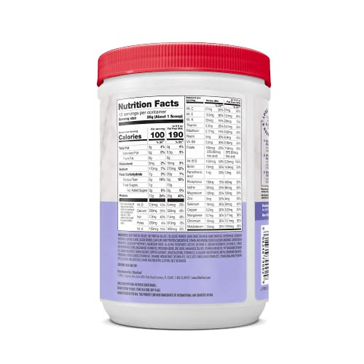 SlimFast Meal Replacement Smoothie Mix, 24 Servings, High Protein, Vanilla Cream, 20g of Protein with Milk, 12 Servings (Pack of 2) (Packaging May Vary)