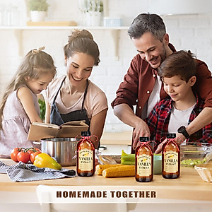 16Pcs 8 oz Amber Glass Bottle Boston Round Bottles for Vanilla Extract Homemade,Brown Vanilla Extract Bottles with Caps for Syrup Gift Glass Food Storage Canister and Sauce Beans