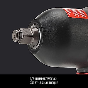 CRAFTSMAN 1/2-in 750 ft-lbs Air Impact Wrench, Composite Body, Variable Power Settings, 1/4-in NPT Air Inlet