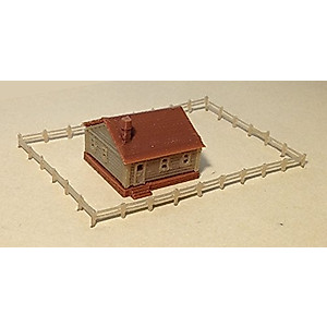 Outland Models Train Railway Layout Country Cottage House with Fencings Z Scale