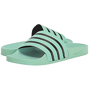 adidas Originals Men's Adilette Slide Sandal, Pulse Mint/Black/Pulse Mint, 12