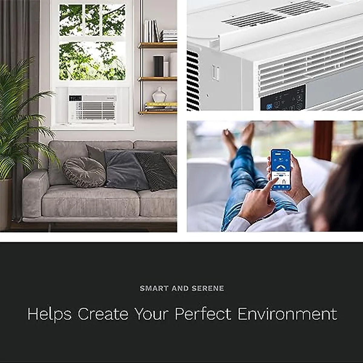 hOmeLabs Window Air Conditioner 10000 BTU - Smart Control, Eco Mode, LED Control Panel - Low Noise, Remote Control - Compatible with Alexa/Google Assistant - White - Ideal For Rooms up to 450 Sq. Ft.