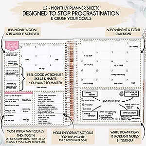 Manifestation Planner - Undated Deluxe Weekly & Monthly Life Planner to Achieve Your Goals. A 12 Month Journey to Increase Productivity, Organizer & Gratitude Journal and Stickers