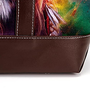 Colorful Lion Tote Bags Large Leather canvas Purses and Handbags for Women Top Handle Shoulder Satchel Hobo Bags