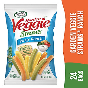 Sensible Portions Garden Veggie Snacks - Veggie Straws, Snack Size, Zesty Ranch, 1 Oz (Pack of 24)