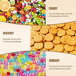 LOKQING Mylar Bags for Food Storage Resealable Bags for Small Business Stand Up Packaging Bags (100PACK,4.9 x7.9Inches)