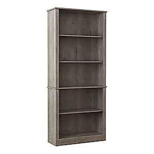 Realspace® Peakwood 71" H 5-Shelf Bookcase, Smoky Brown